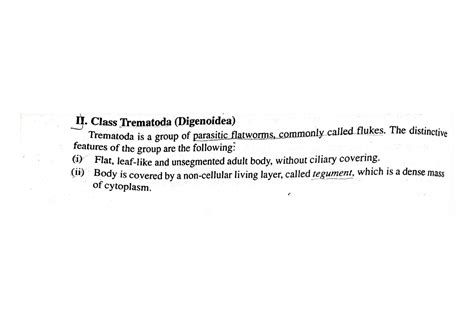 Solution Class Trematoda Phy Platyhelminthes Studypool