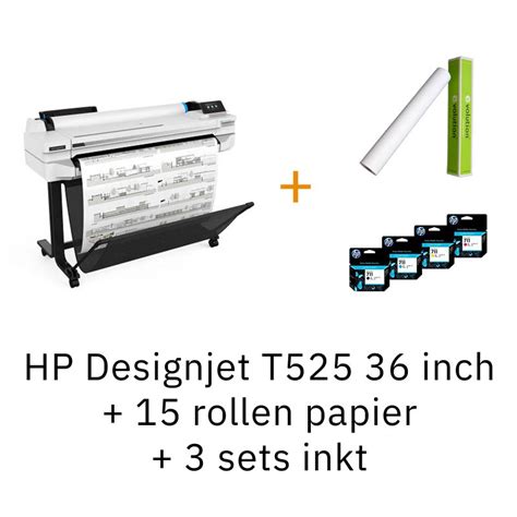 Hp Designjet T525 A0 3 Sets Inkt En 15 Rollen Papier Kopen