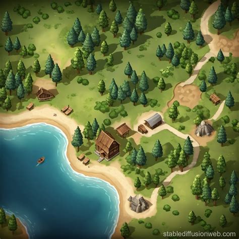 Vector Game Map Overhead Schematic Stable Diffusion Online