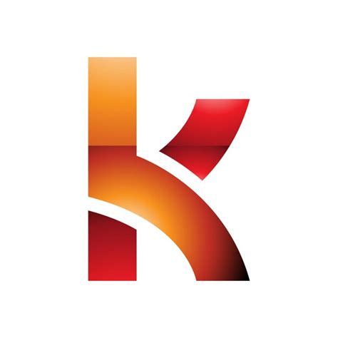 Premium Vector Orange And Red Glossy Lowercase Letter K Icon With