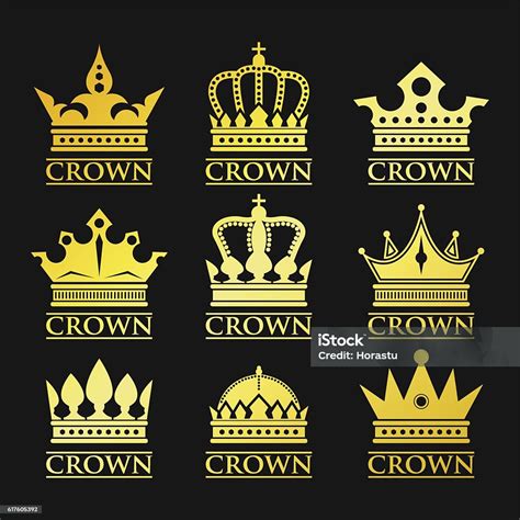 Ilustración De Logotipos De La Corona Y Más Vectores Libres De Derechos