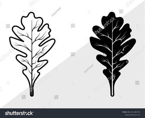 Oak Leaves Svg Printable Vector Illustration Stock Vector Royalty Free