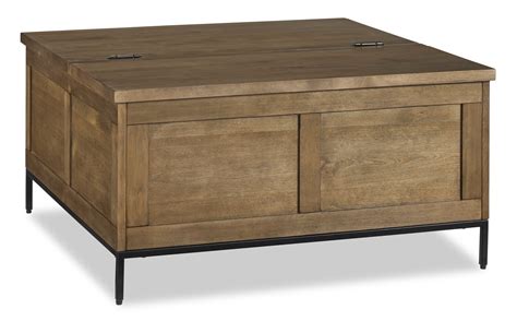 York 36” Rustic Solid Wood Lift Top Coffee Table With Storage Brown
