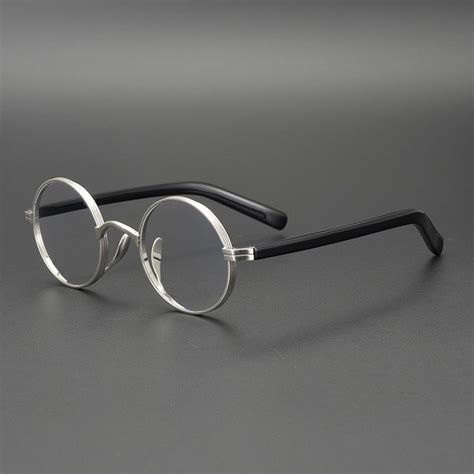 Gatenac Unisex Full Rim Round Titanium Acetate Frame Eyeglasses Gxyj47