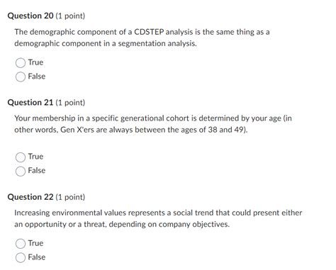 Solved The Demographic Component Of A Cdstep Analysis Is The