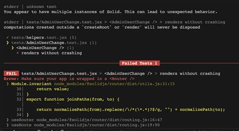 Unexpected Token In Testing Render Method Solidjs
