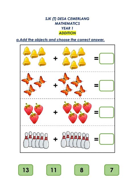 Free Addition Worksheet Y1 Download Free Addition Worksheet Y1 Png