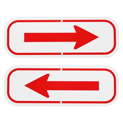 Uxcell 2 Pack Red Arrow Signs 984 X 354 Aluminum Reflective One Way