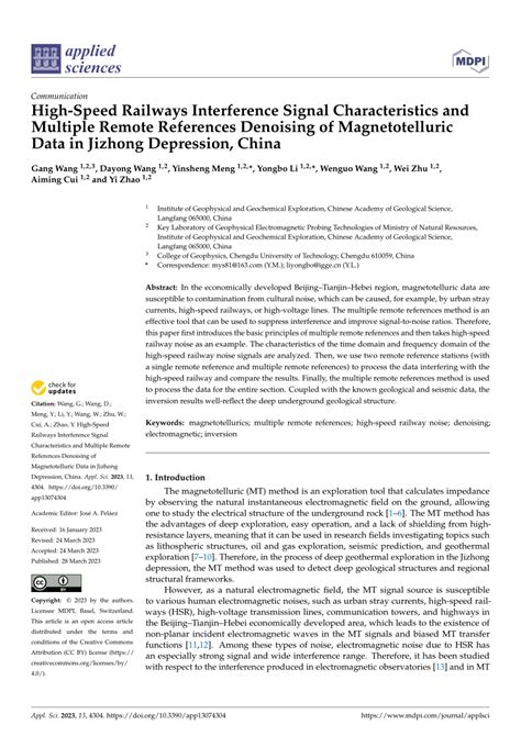 Pdf High Speed Railways Interference Signal Characteristics And