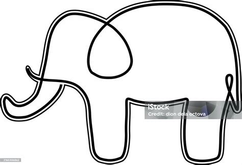 Elephant Outline Design Stock Illustration Download Image Now