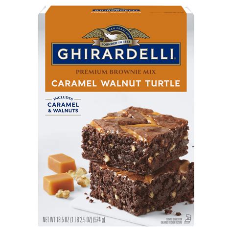 Ghirardelli Caramel Walnut Turtle Brownie Mix 185 Oz Includes Caramel