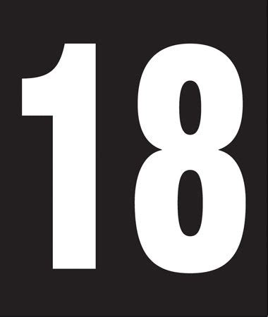 Pump Decal White On Black Number 18 — Unitedsign