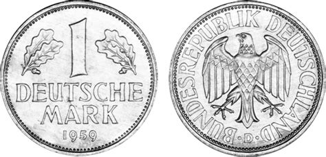 1 Deutsche Mark 1959 Deutschland Vorzüglich Bankfrisch Ma Shops