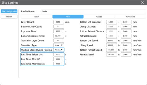 Configure Print Parameters Chitubox Docs