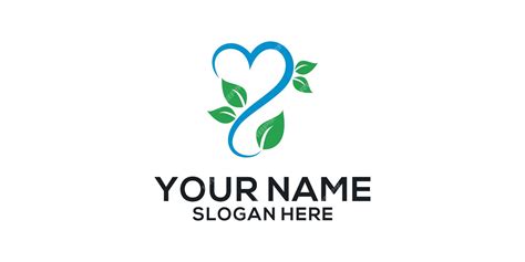 Premium Vector Leaf Love Logo Design Vector