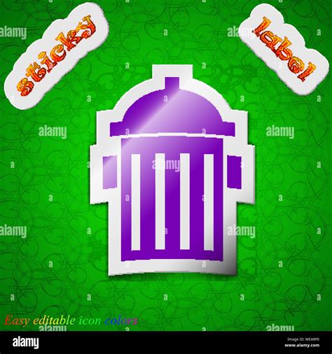Fire Hydrant Icon Sign Symbol Chic Colored Sticky Label On Green