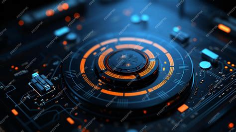 Premium Ai Image Futuristic Interface With Glowing Circuits And