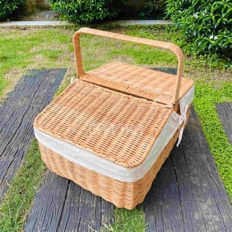 Freeship ToÀn QuỐc Giỏ Mây Picnic Chữ Nhật Giỏ Mây Dã Ngoại Mây Tre Đan TrÀ