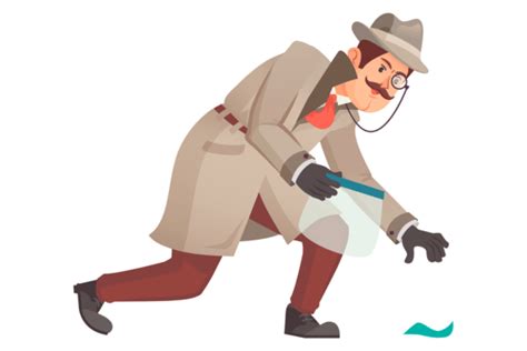 Detective Find Clue Cartoon Retro Inves Graphic By Smartstartstocker