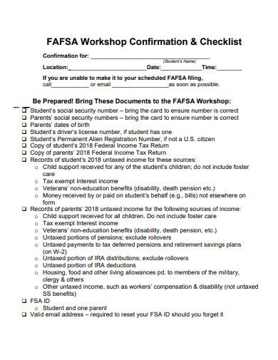 Free 28 Confirmation Checklist Samples In Pdf Ms Word