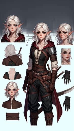 Rogue Half Elf Girl Character Design In Woodland Setting Ai Art
