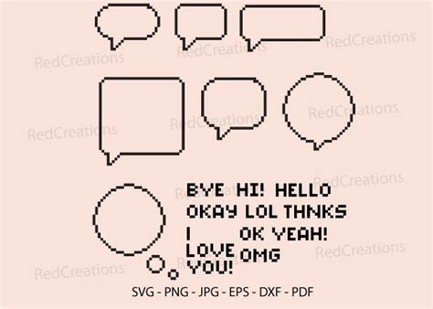 Pixel Speech Bubble Svg Bundle Words Graphic By Redcreations