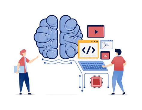 Illustration Of People Developing Artificial Intelligence With