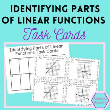Identifying Properties Of Linear Functions Task Cards TPT