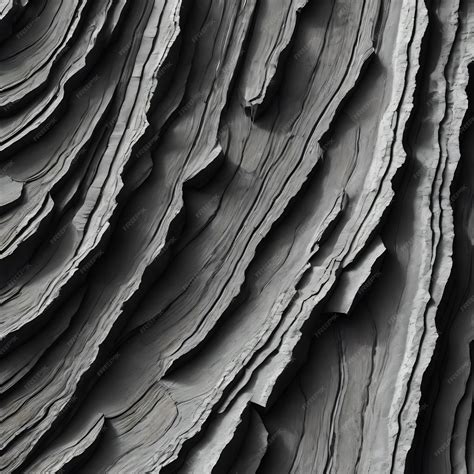Abstract Black And White Layer Geological Structure Rock Folding