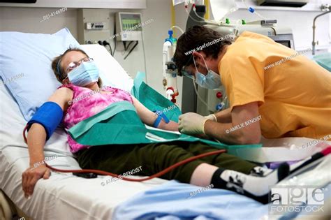HEMODIALYSIS OF A WOMAN Stock Photo Picture And Rights Managed Image Pic BSI 4146909