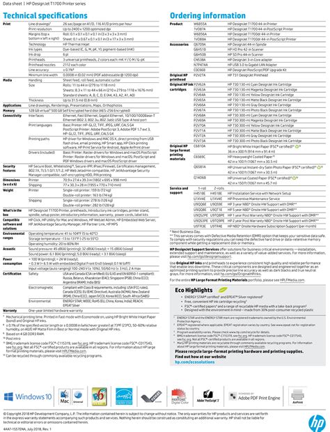Hp Designjet รุ่น T1700 Printer 44 นิ้ว Plotter Pinter Postscript เครื่องพิมพ์แปลน Cad Gis