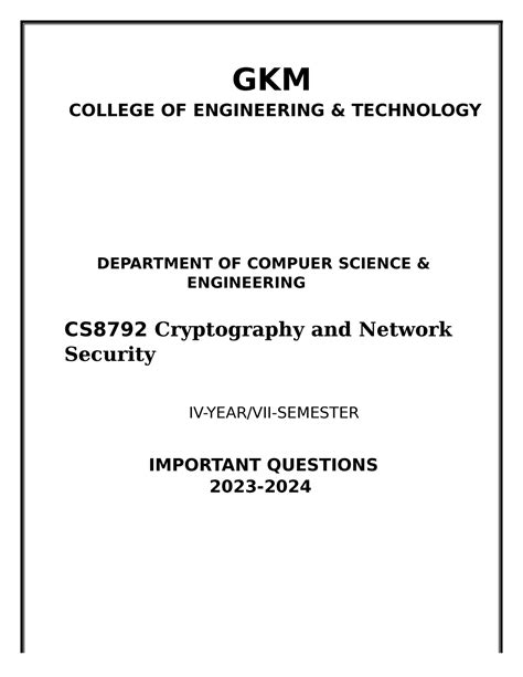 cs8792 cns important 2 marks gkm college of engineering and technology