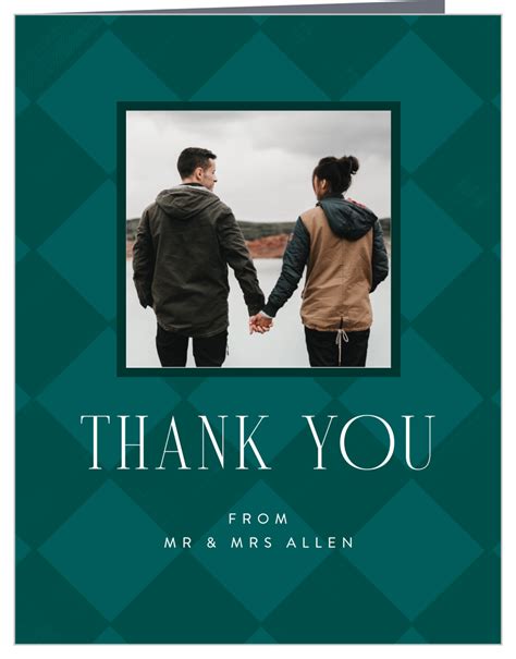 Classic Checker Wedding Thank You Cards By Basic Invite