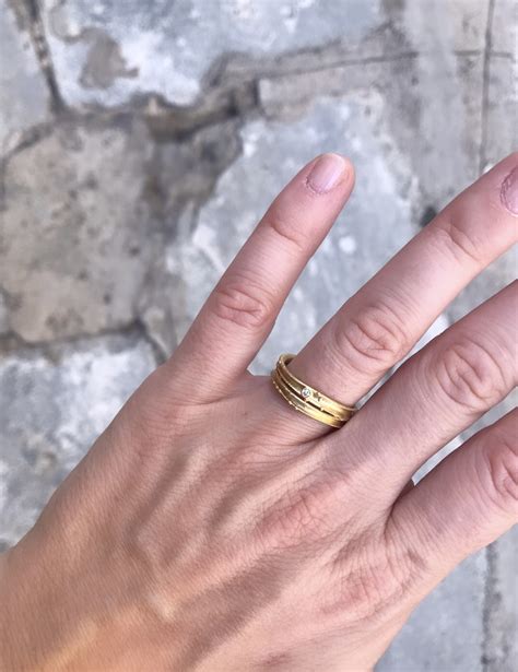 Stem Gold Ring With A Diamond El Marneri Creative Gallery