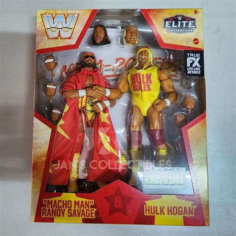 Mattel Wwe Ringside Exclusive Elite 2 Pack Mega Powers Hulk Hogan Macho Man Randy Savage