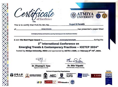 Dr Rupal Parekh Kachalia On Linkedin Internationalconference Research Awardsandrecognition