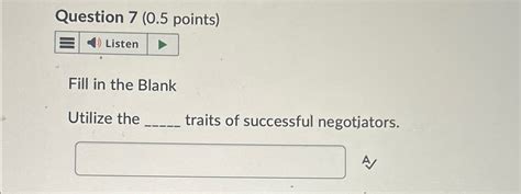 solved question 7 0 5 ﻿points fill in the blankutilize the