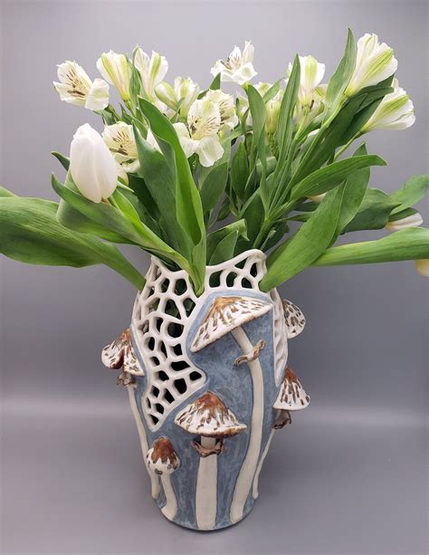 Large Handmade Ceramic Mushroom Art Vase Etsy Uk Töpferarbeiten