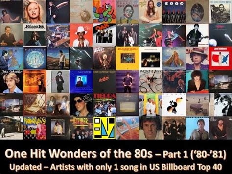 One Hit Wonders Of The 80s Part 1 80 81 Updated For Only 1 Song