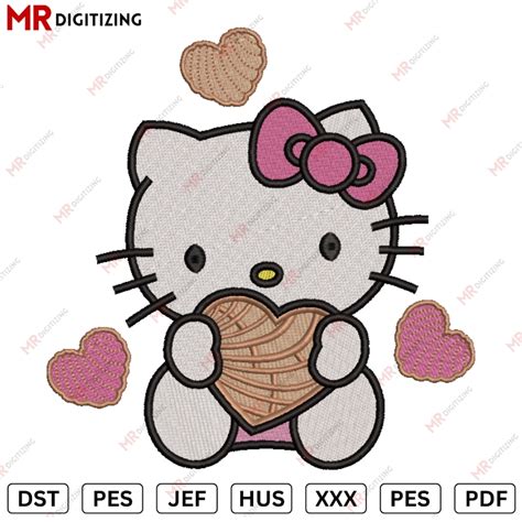 Hello Kitty Concha Embroidery Design Dst Pes
