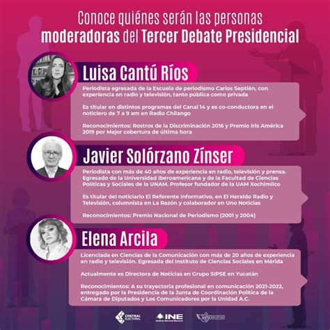Conoce A Las Y El Moderador Del Tercer Debate Presidencial Central