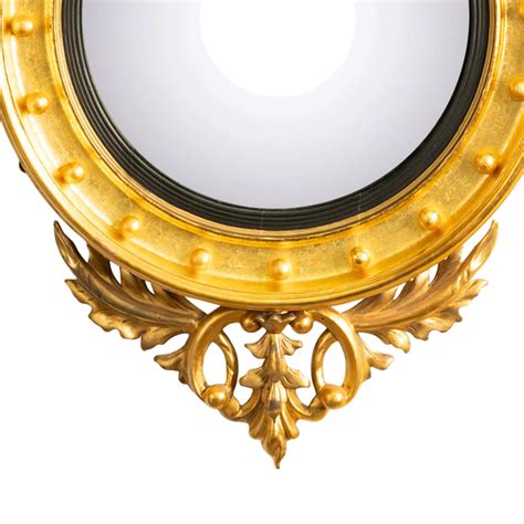 Antique Early 19thc American Federal Period Convex Gilt Wood Eagle