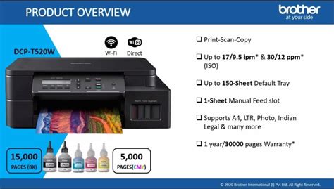 Colored Brother DCP T520W Ink Tank WIFI Printer Rs 13999 Unit ID 22938987612