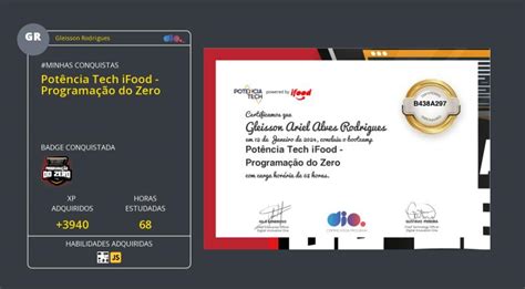 Certificado Certificado De Conclusão Do Bootcamp Potência Tech Ifood Programação Do Zero