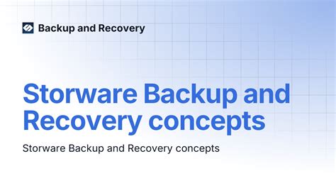storware backup and recovery concepts backup and recovery