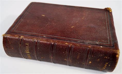 Antique 1881 Bible Wtables And Maps Leather Binding Gilded Edges