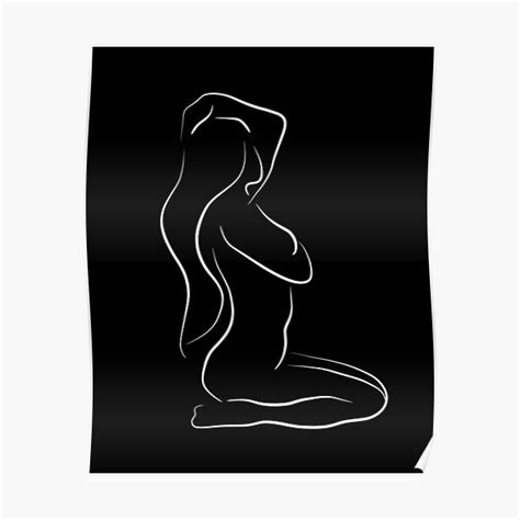 Sexy Woman Line Drawing In Black Visions Of Vera Poster For Sale By
