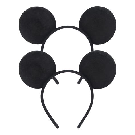 2pack Black Ears Headband Mouse Ears Headband For Women Velvet Hair Bow