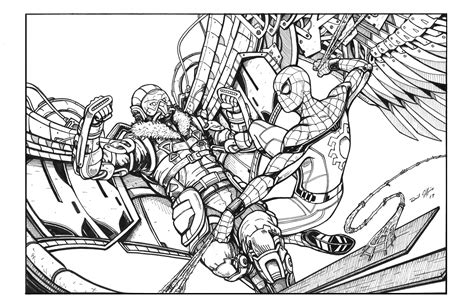 Spider Man Homecoming Coloring Pages Spiderman Coffee Coloring Page