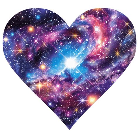 Cosmic Heart Galaxy Design T Shirt Print On Demand Images